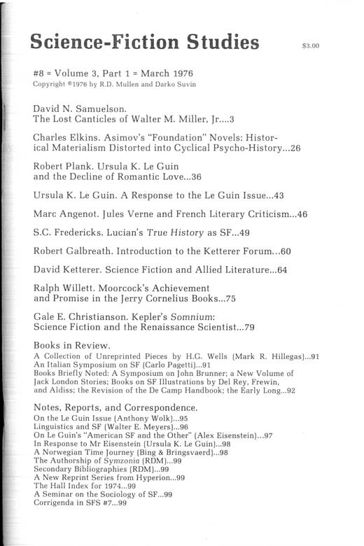 Volume 3 Issue Part 1 (8) | Science Fiction Studies | University of California Press